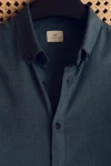Deep Dusty Slate Blue Solid Shirt